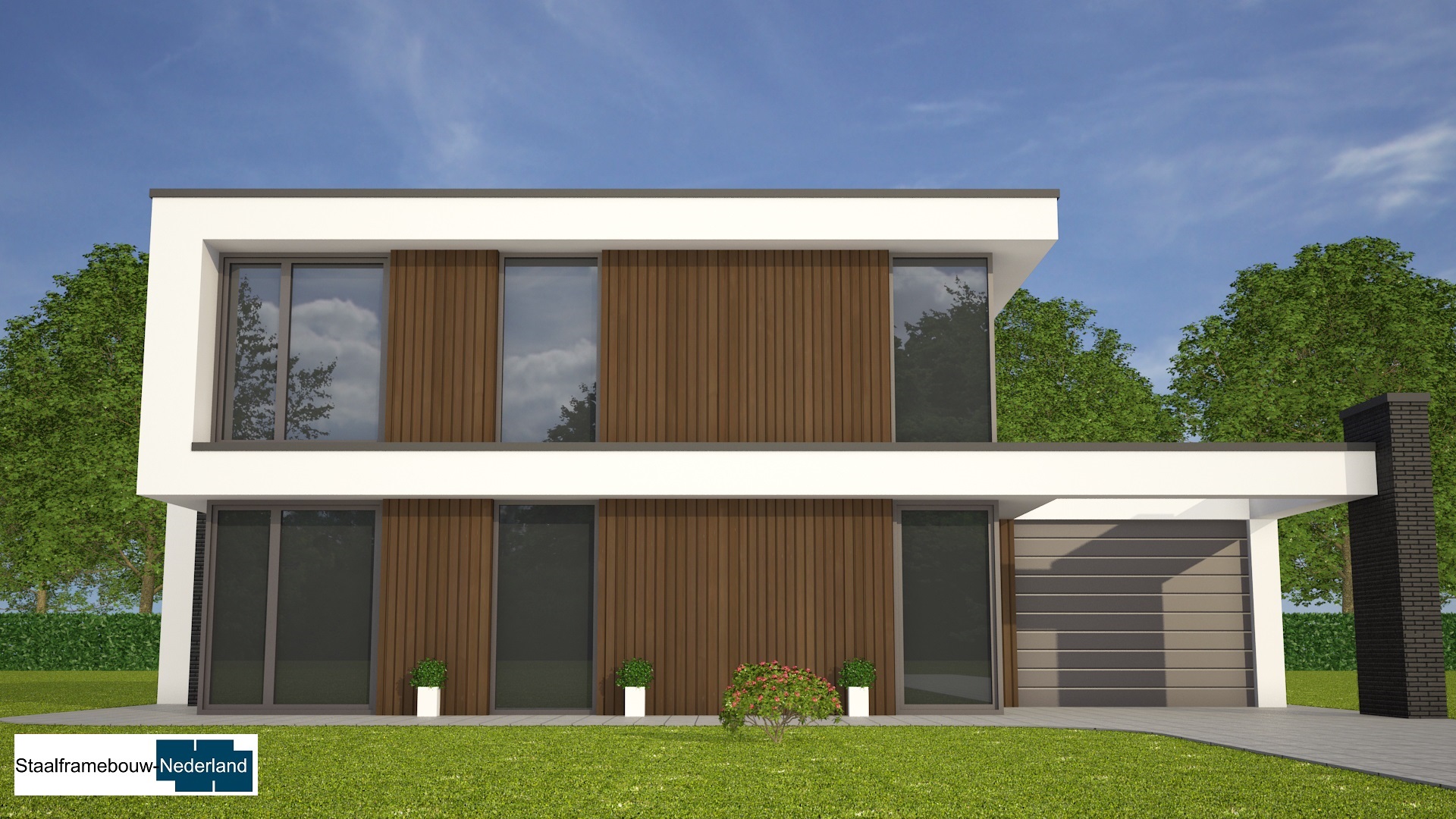 Moderne kubustische woning M100 - Staalframebouw Nederland | Duurzaam ...