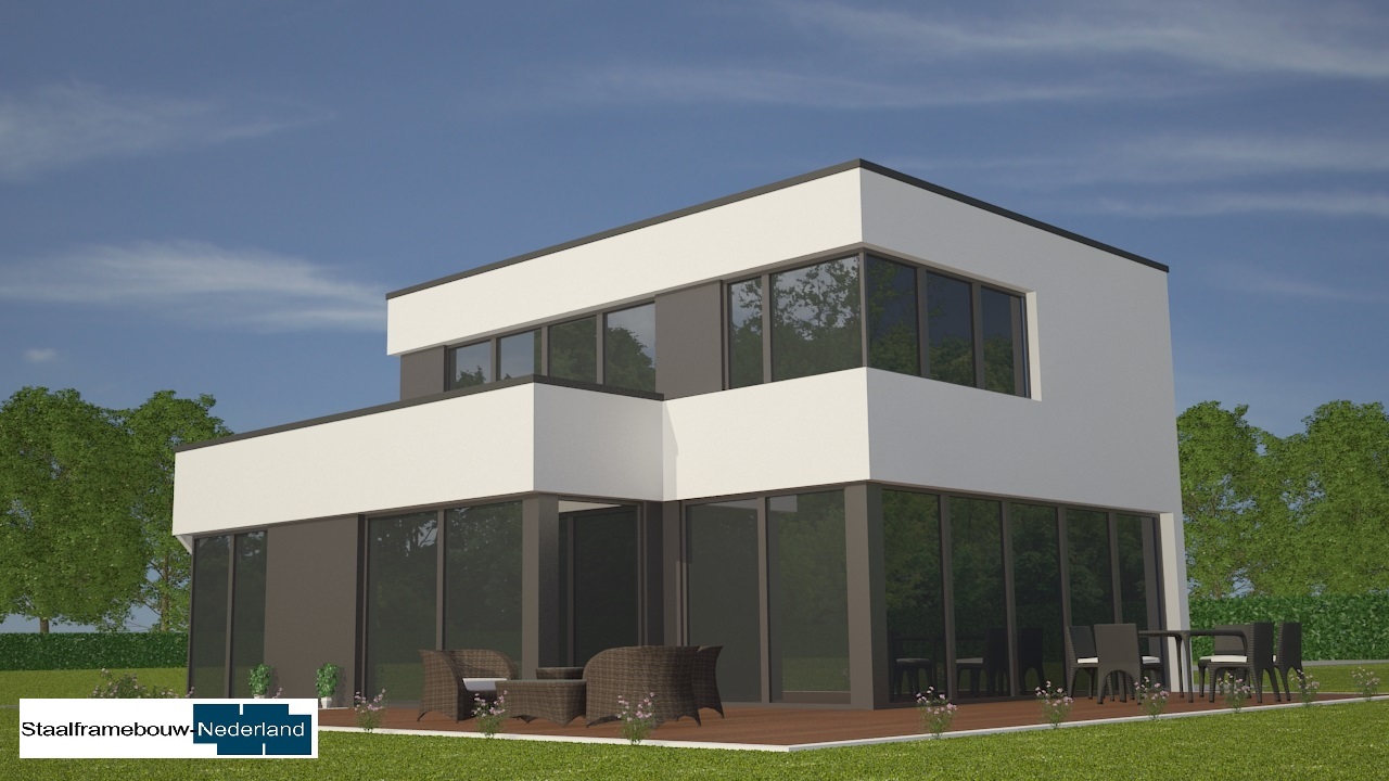 Moderne kubustische woning M104 - Staalframebouw Nederland | Duurzaam ...