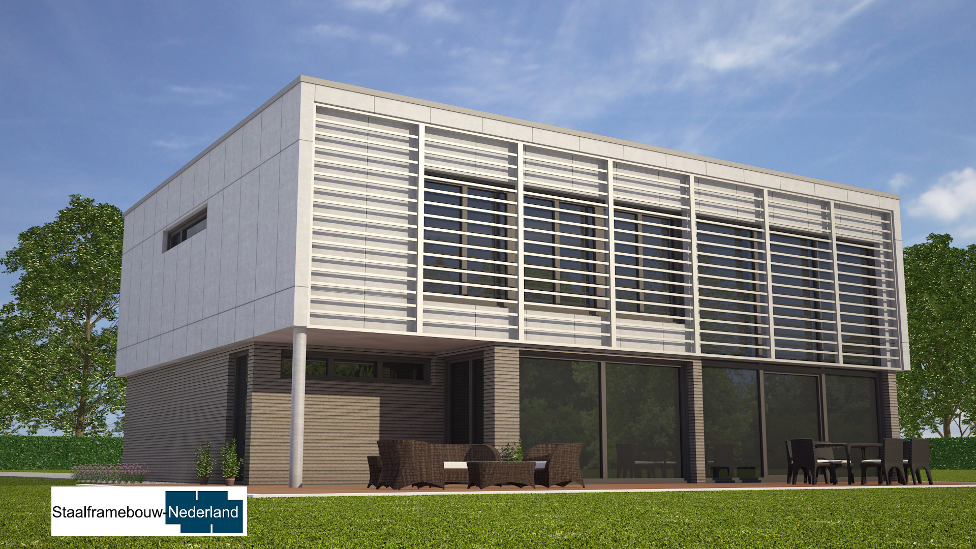 Moderne kubustische woning M106 - Staalframebouw Nederland | Duurzaam ...